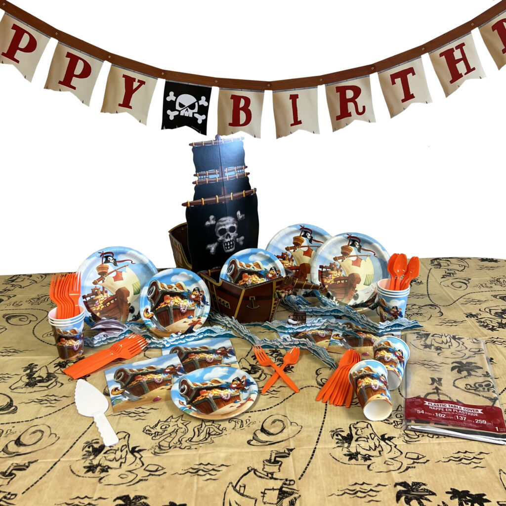 Pirate Treasure Birthday Party Deluxe Kit for 8 or 16 Guests - Party Direct