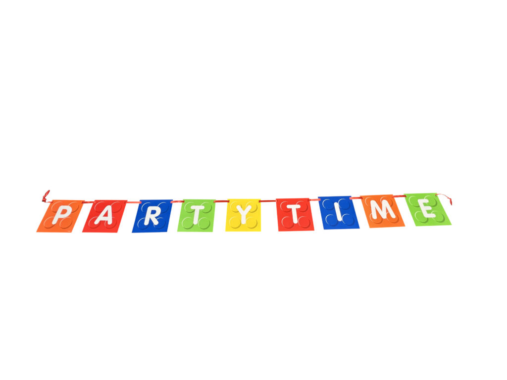 Building Blocks "Party Time" Banner - 1 Banner or 12 Banners/Unit ...