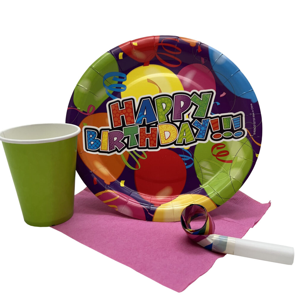 Birthday Balloon 9in Paper Plates - 250 Plates/Case - Party Direct