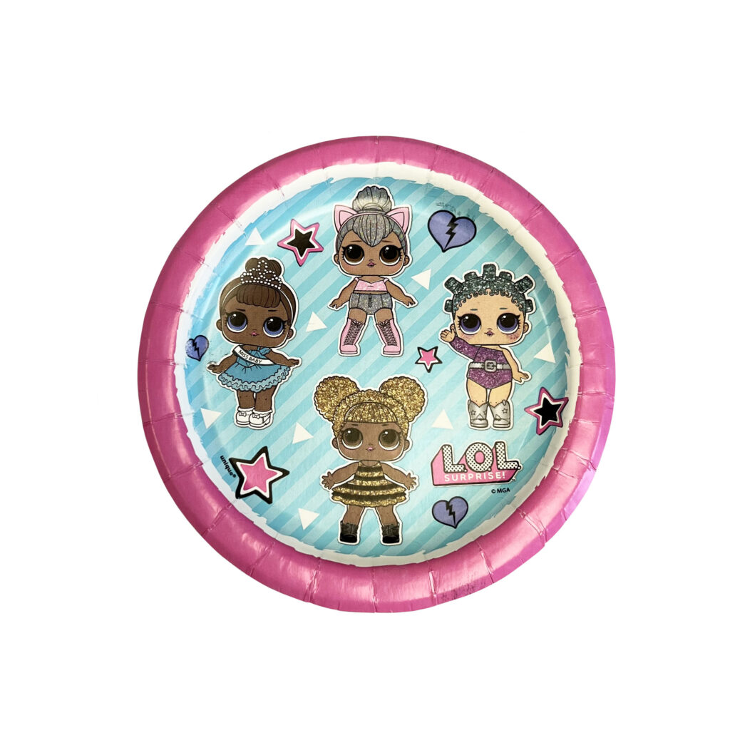 LOL Surprise 7" Plates - 8 Plates/Pack or 96 Plates/Unit - Party Direct