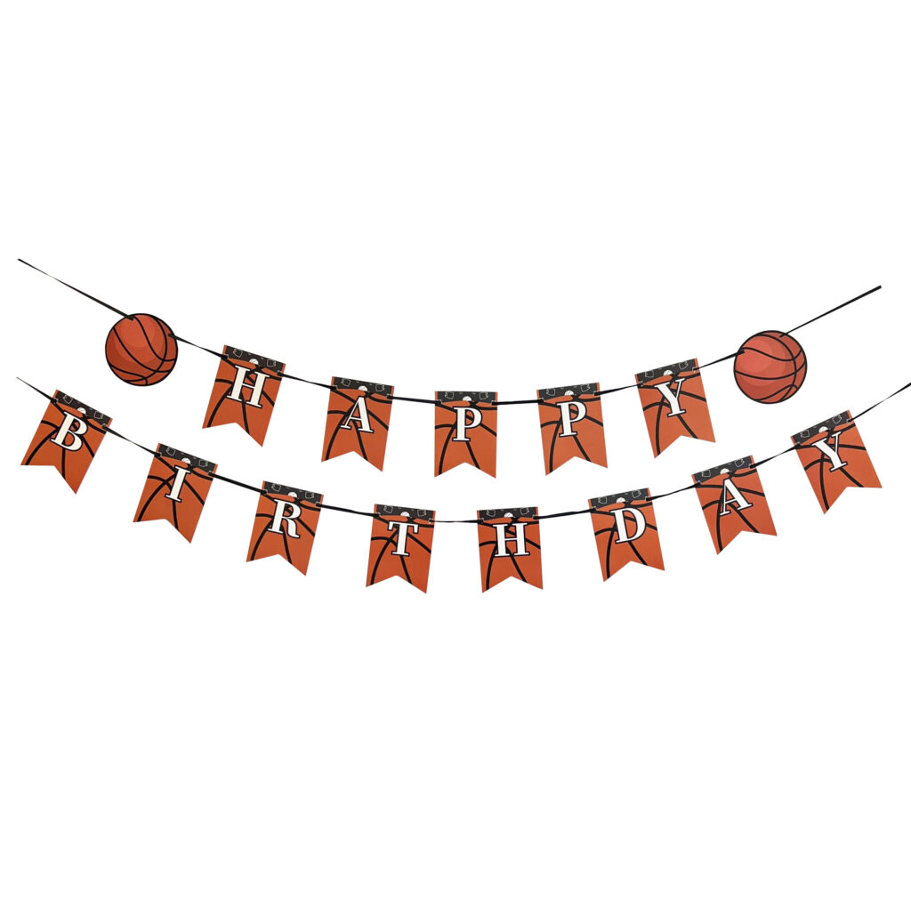 Basketball "Happy Birthday" Banner Double Banner - 2 Banners/Pack ...